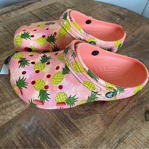 CROCS | Shoes | Crocs Classic Retro Resort Clog Pineapple Papaya Pink Unisex Size M7w9 Beach ...